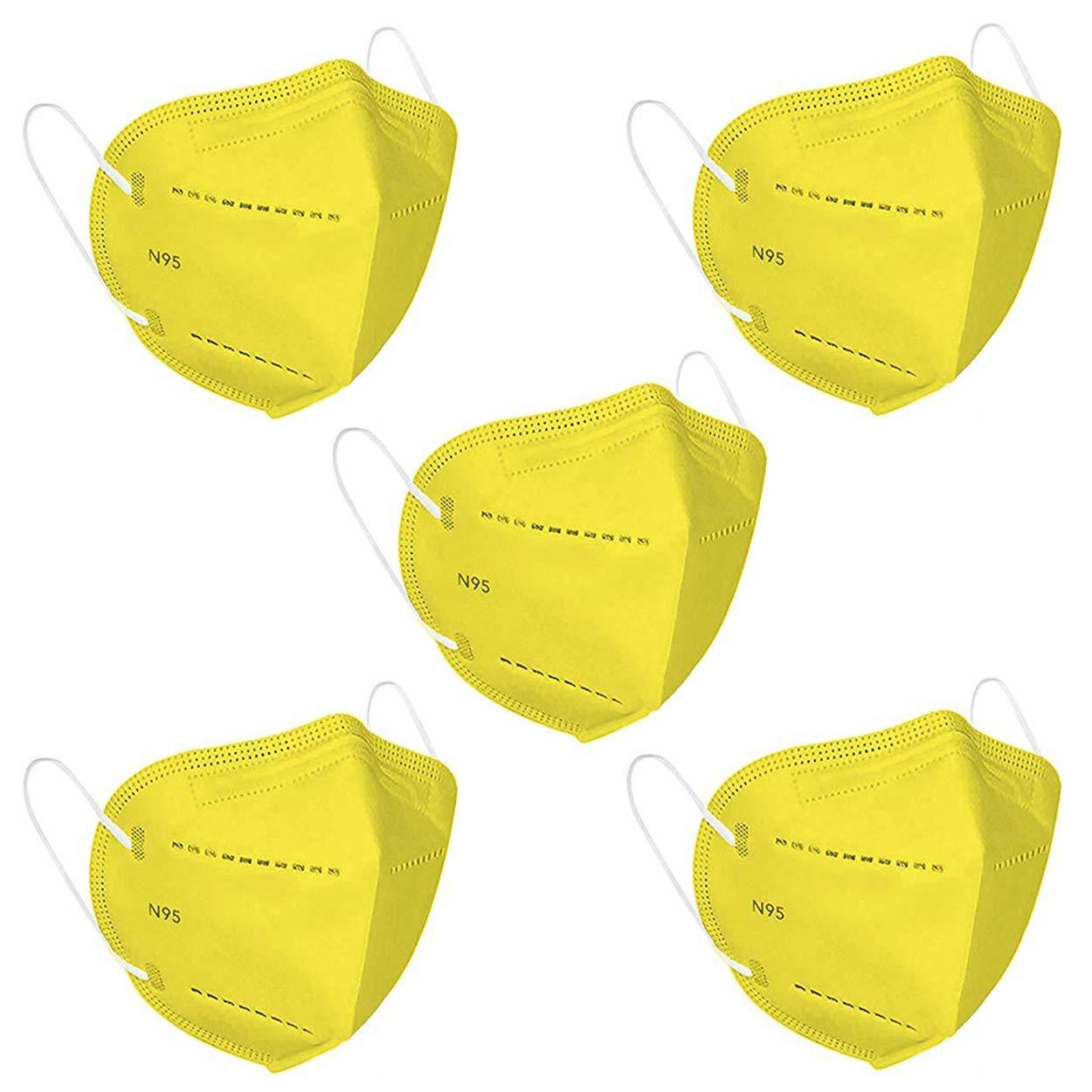 Reusable and Washable Anti Pollution/Virus Face Mask Yellow-5Pcs.