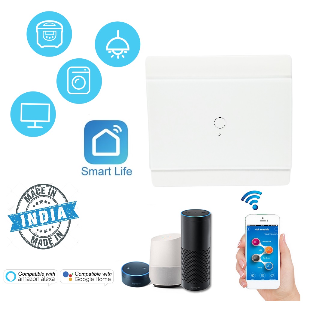 Glass wifi touch switch 1 gang modular DIY IoT PINC technology